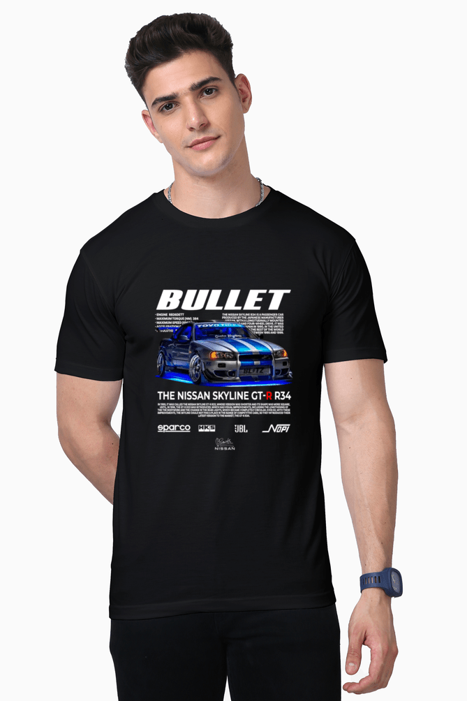 Bullet Nissan Skyline R34 – Premium Supima Cotton Men's T-Shirt ...